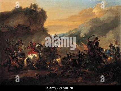 A Cavalry Battle Scene - by Jan Wyck Stock Photo - Alamy