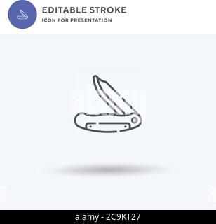 Knife icon vector, filled flat sign, solid pictogram isolated on white ...