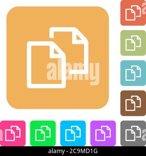 Document flat icons on rounded square vivid color backgrounds Stock Vector Image & Art - Alamy