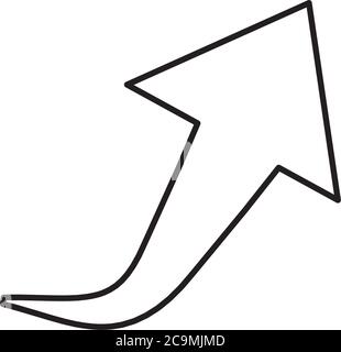arc arrow icon over white background, line style, vector illustration ...