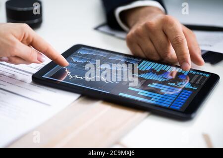 Financial Analyst And Business Advisor Accounting Review On Tablet ...