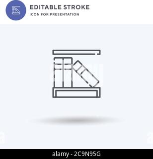 Library icon vector, filled flat sign, solid pictogram isolated on ...