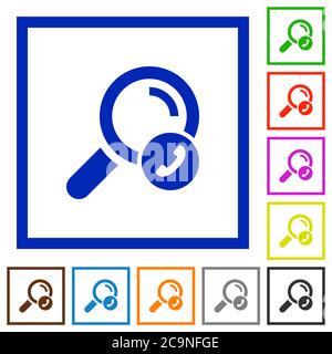 Search phone number flat white icons on round color backgrounds. 6 ...