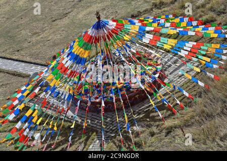 Prayer flag tent-Thirtythree Heaven Grottoes-MatiSi-Horse Hoof Temple ...