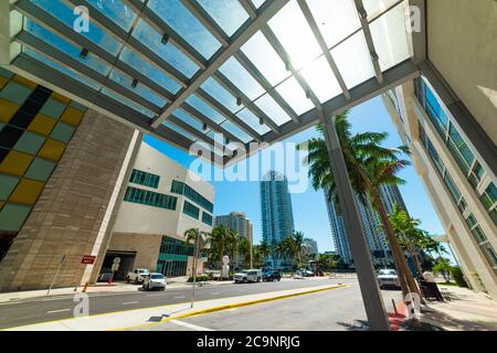 Sun shining over downtown Miami, USA Stock Photo - Alamy