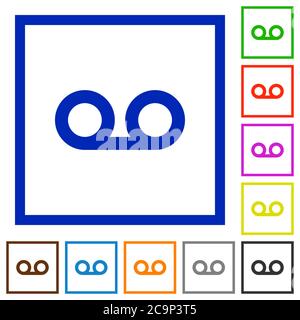 Voicemail flat color icons in round outlines. 6 bonus icons included Stock Vector Image & Art ...
