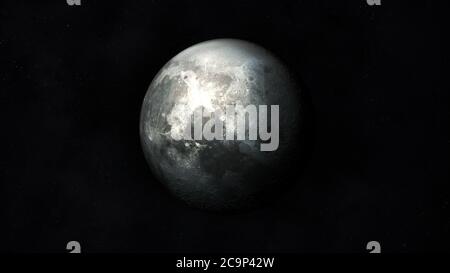Dark gray image of a half-lit moon in outer space Stock Photo - Alamy