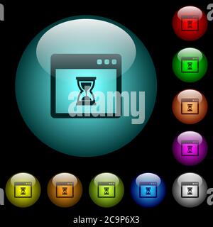 Waiting application color icons on sunk push buttons Stock Vector Image ...