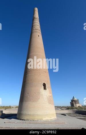 Kutlug Timur Minaret in the ancient Konye-Urgench, Turkmenistan Stock ...
