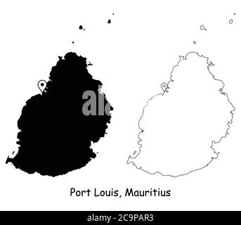 Port Louis vector map. Detailed map of Port Louis city administrative ...