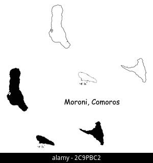 Vector map Comoros and Moroni. Country and capital. Isolated vector ...
