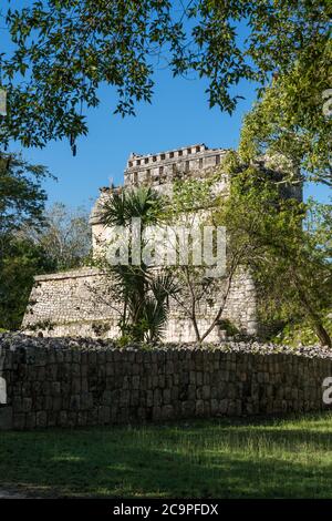 Ruins of red house in Chichen Itza, Yucatan, Mexico, Maya civilization ...