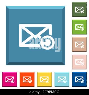 Undelete white icons on edged square buttons in various trendy colors ...