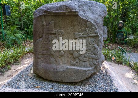 Altar 5, the Altar of the Children, from the Olmec ruins of La Venta ...