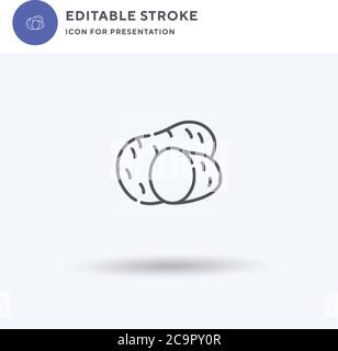 Potato icon vector, filled flat sign, solid pictogram isolated on white ...