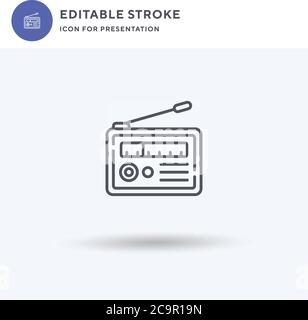 Fm icon vector, filled flat sign, solid pictogram isolated on white ...