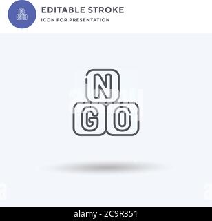 Ngo icon vector, filled flat sign, solid pictogram isolated on white ...