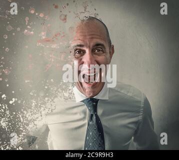 man face disintegrating Stock Photo - Alamy