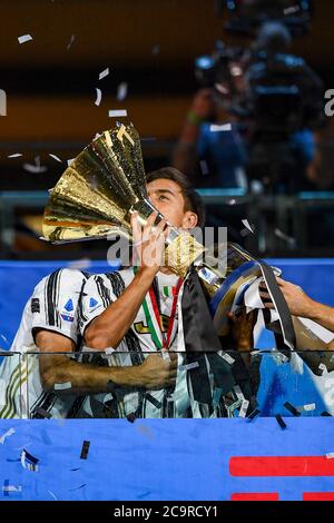 Paulo Exequiel Dybala of Juventus with Trophy during the Italian "Tim ...