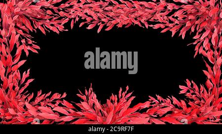 Frame covered with leaves. 3D rendering Stock Photo - Alamy