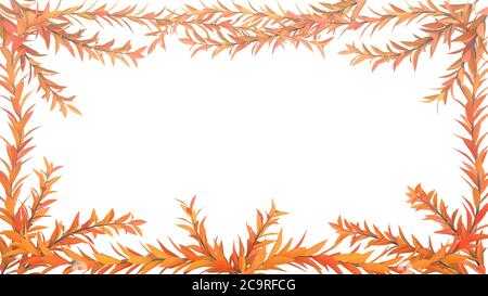 Frame covered with leaves. 3D rendering Stock Photo - Alamy