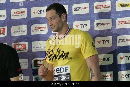 William Meynard During the Championnat de France de nataion 2013,on ...