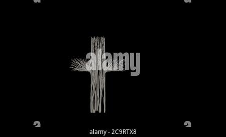 Growing Tree in a shape of a Cross. Eco Concept. 3D rendering Stock ...