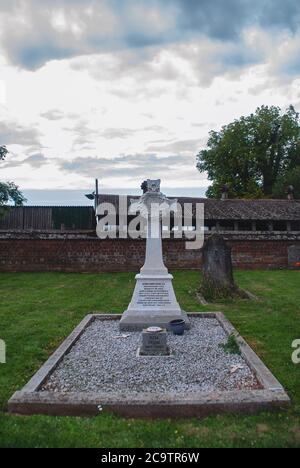 The grave of Alfred Henry Hook VC in the village of Churcham in ...