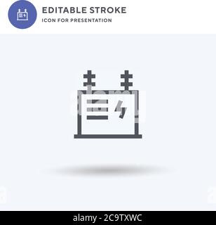 Electric power substation, sub-station with power lines and ...