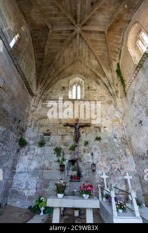 Ruins of iglesia de Santa Mariña de Dozo. Cambados, Province Pontevedra ...