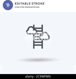 Ascend icon vector, filled flat sign, solid pictogram isolated on white ...