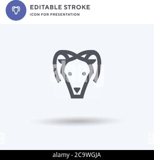 Goat icon vector, filled flat sign, solid pictogram isolated on white ...