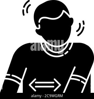 Tourette syndrome icon. Patient suffer from chronic disease. Physical ...