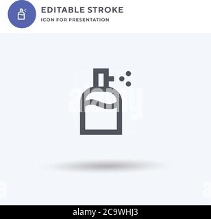 Spray icons. Water, perfume or gas outline pictograms, humidifier vapor ...