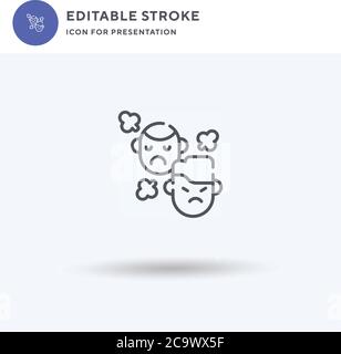 Angry icon vector, filled flat sign, solid pictogram isolated on white ...