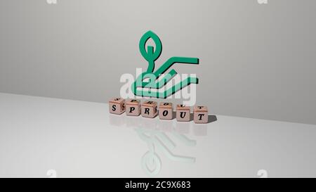 3D graphical image of SPROUT vertically along with text built by ...