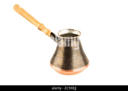 Armenian coffee jazve isolated on white background Stock Photo - Alamy
