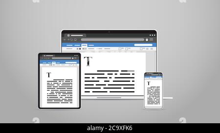 laptop tablet and smartphone screns cross platform application ...