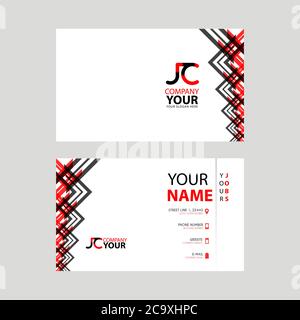 red white alphabet letter JC J C combination for company logo. Suitable ...