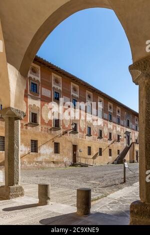 Facade of the ancient Seminary in the Old Italian Town San Miniato ...