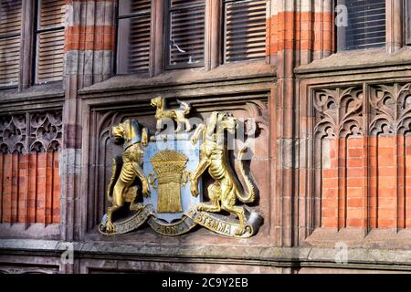 The coat of arms of the city of Chester on a lamp post, Chester ...