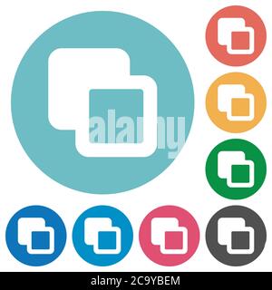 Subtract shapes white flat icons on color rounded square backgrounds. 6 ...