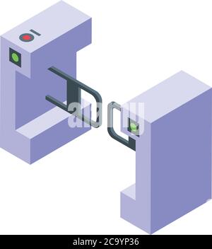Isometric Turnstile. Access control equipment. Magnetic card access ...
