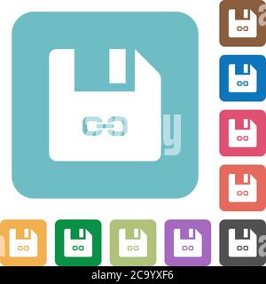 Symbolic link file simple icons in color rounded square frames on white background Stock Vector ...