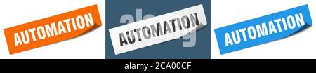 automation paper peeler sign set. automation sticker Stock Vector Image ...