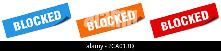 blocked paper peeler sign set. blocked sticker Stock Vector Image & Art ...