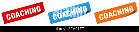 coaching paper peeler sign set. coaching sticker Stock Vector Image ...
