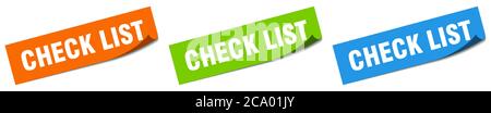check list sticker. check list rectangular label isolated on white background Stock Vector Image ...