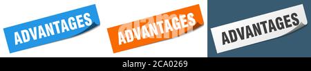 advantages sticker. advantages square sign. advantages. peeler Stock ...