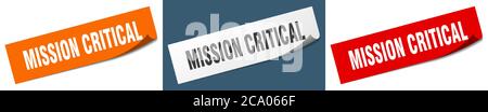 mission critical sticker. mission critical rectangular label isolated ...